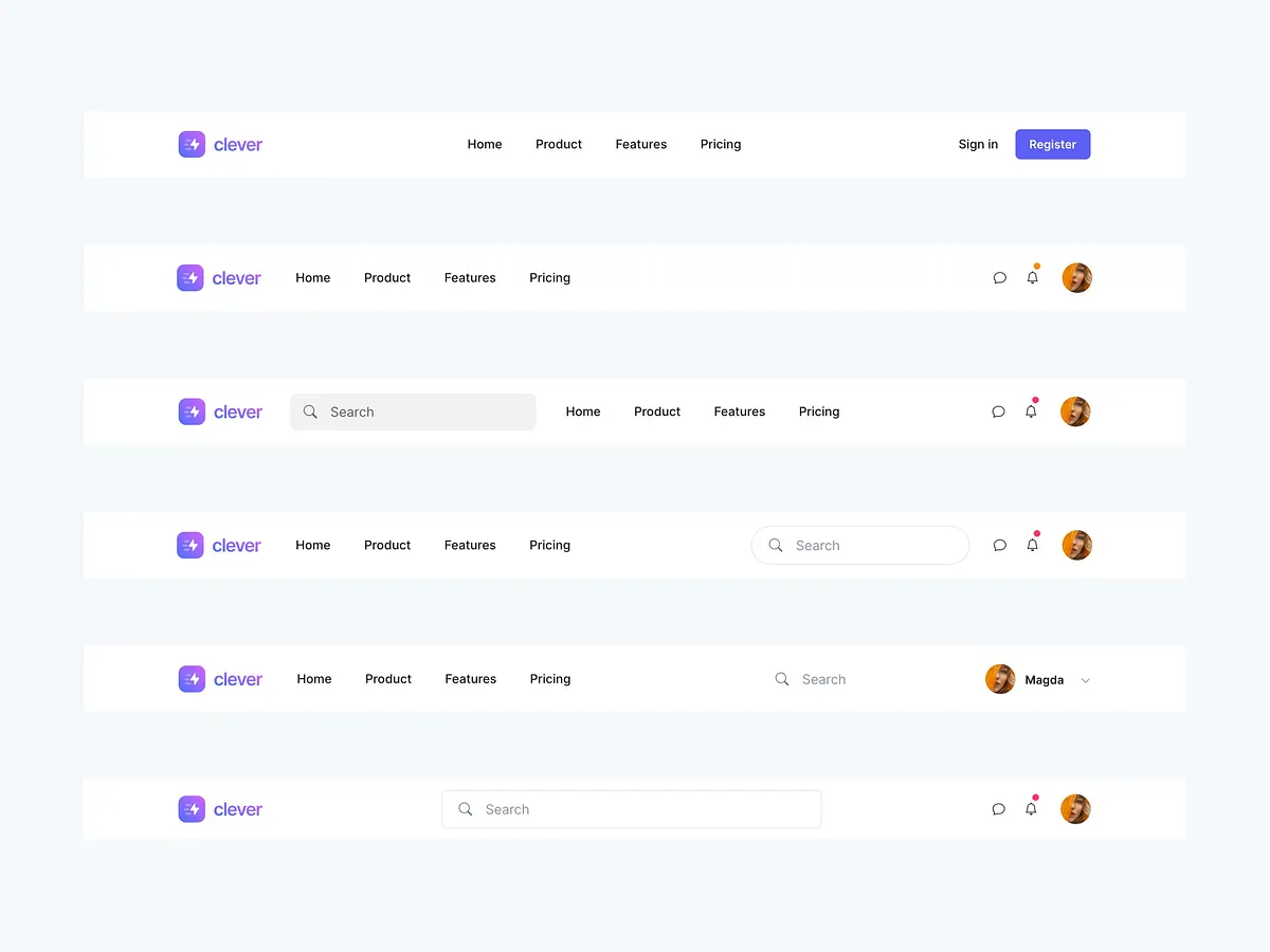 Browse thousands of Navbar images for design inspiration | Dribbble