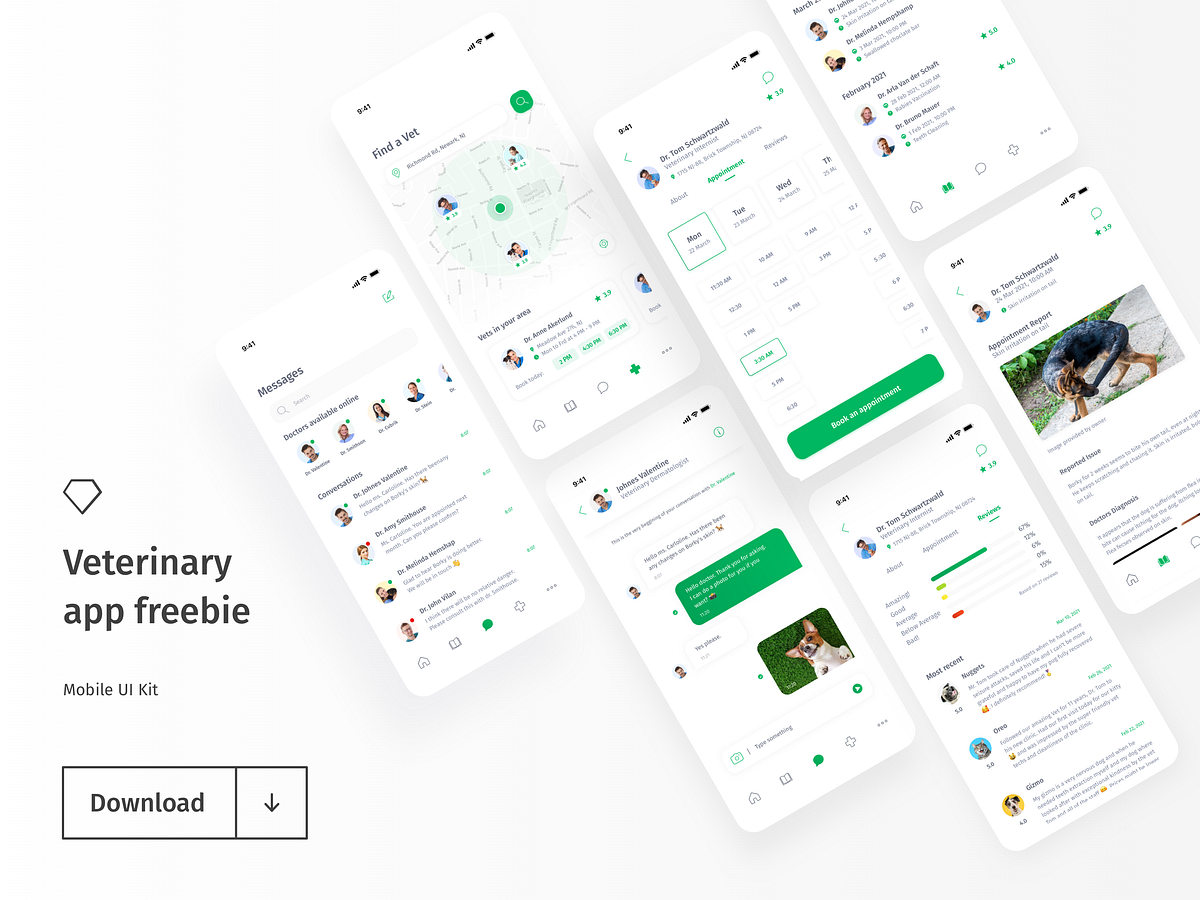 Pet Care - Veterinary app freebie by Michał Bryniarski for Merixstudio ...