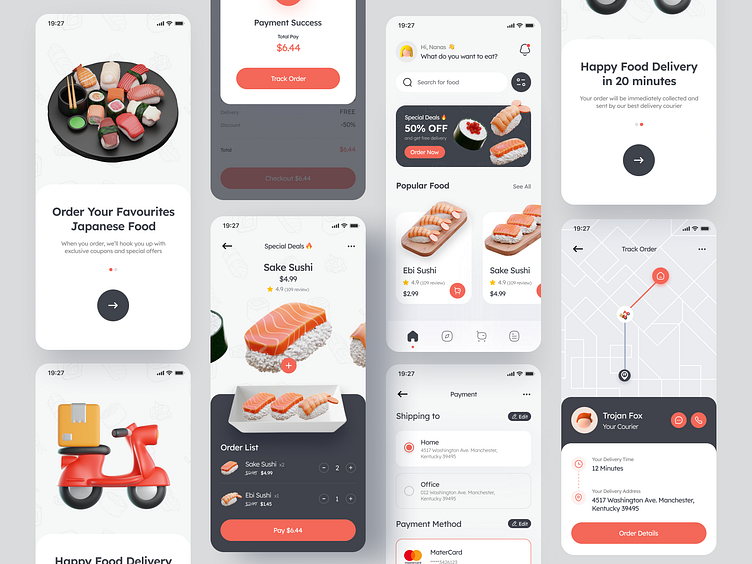 Food Delivery Mobile App - Animation by Nasyiya Ulfa for Visoeal Studio ...
