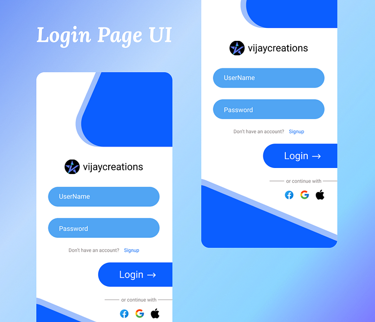 Login Page UI Design by Vijay R on Dribbble