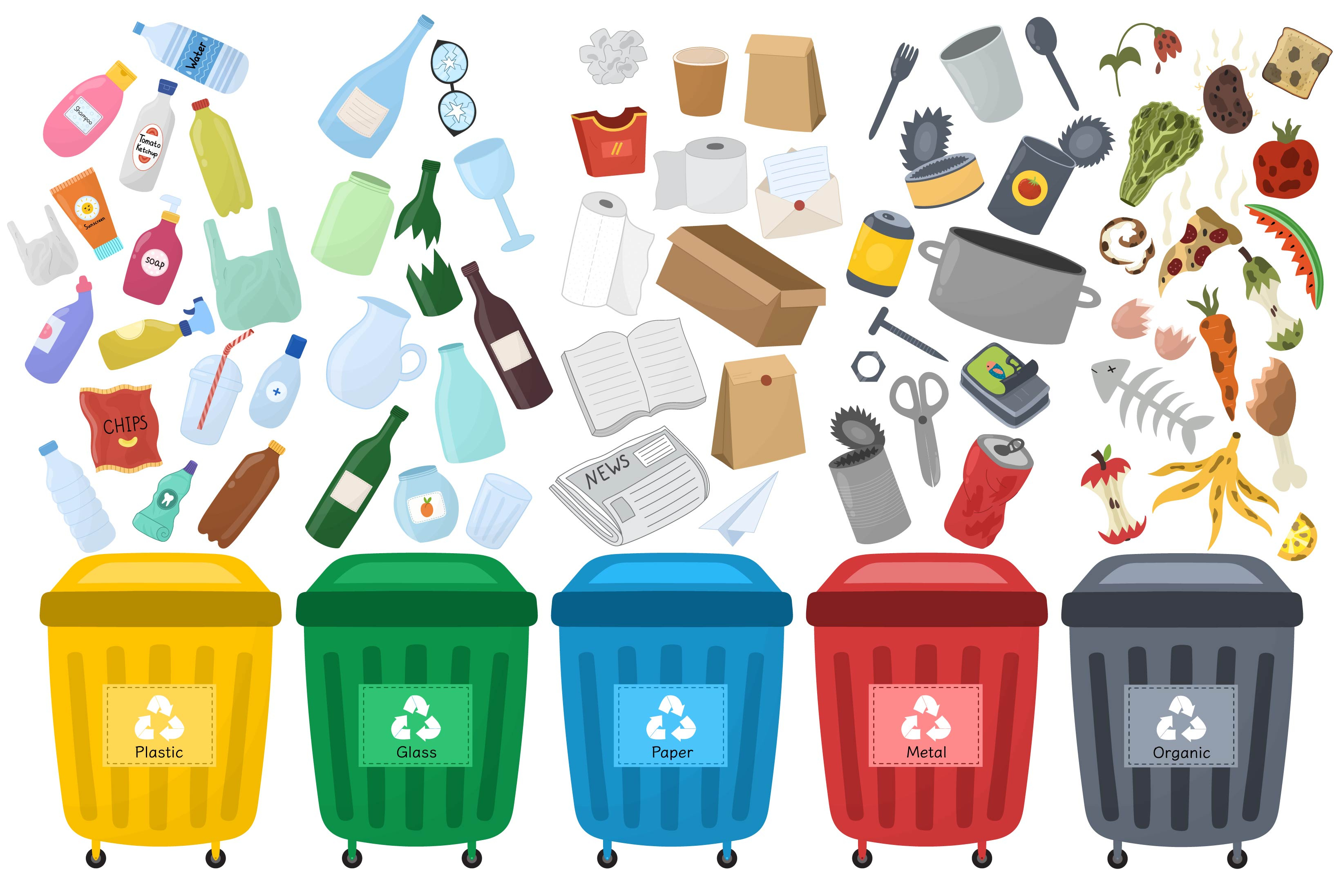 Waste Sorting Collection by Gulnara Sabirova on Dribbble