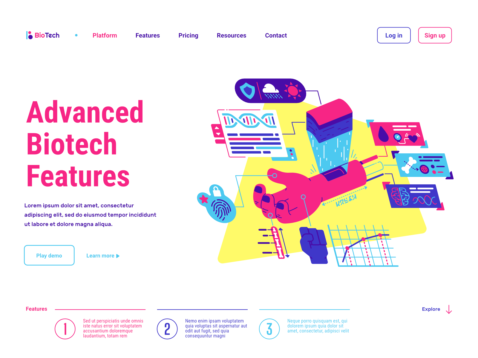 Biotech webdesign by Thierry Fousse on Dribbble