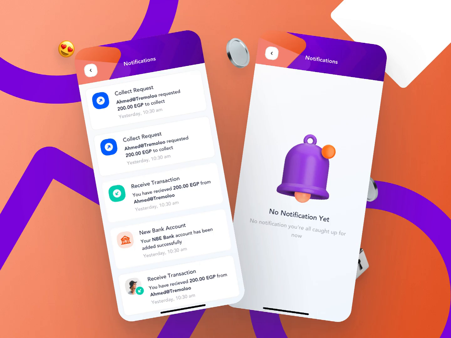 Notifications | Banking App by Mohamed Kamal for Tremoloo on Dribbble