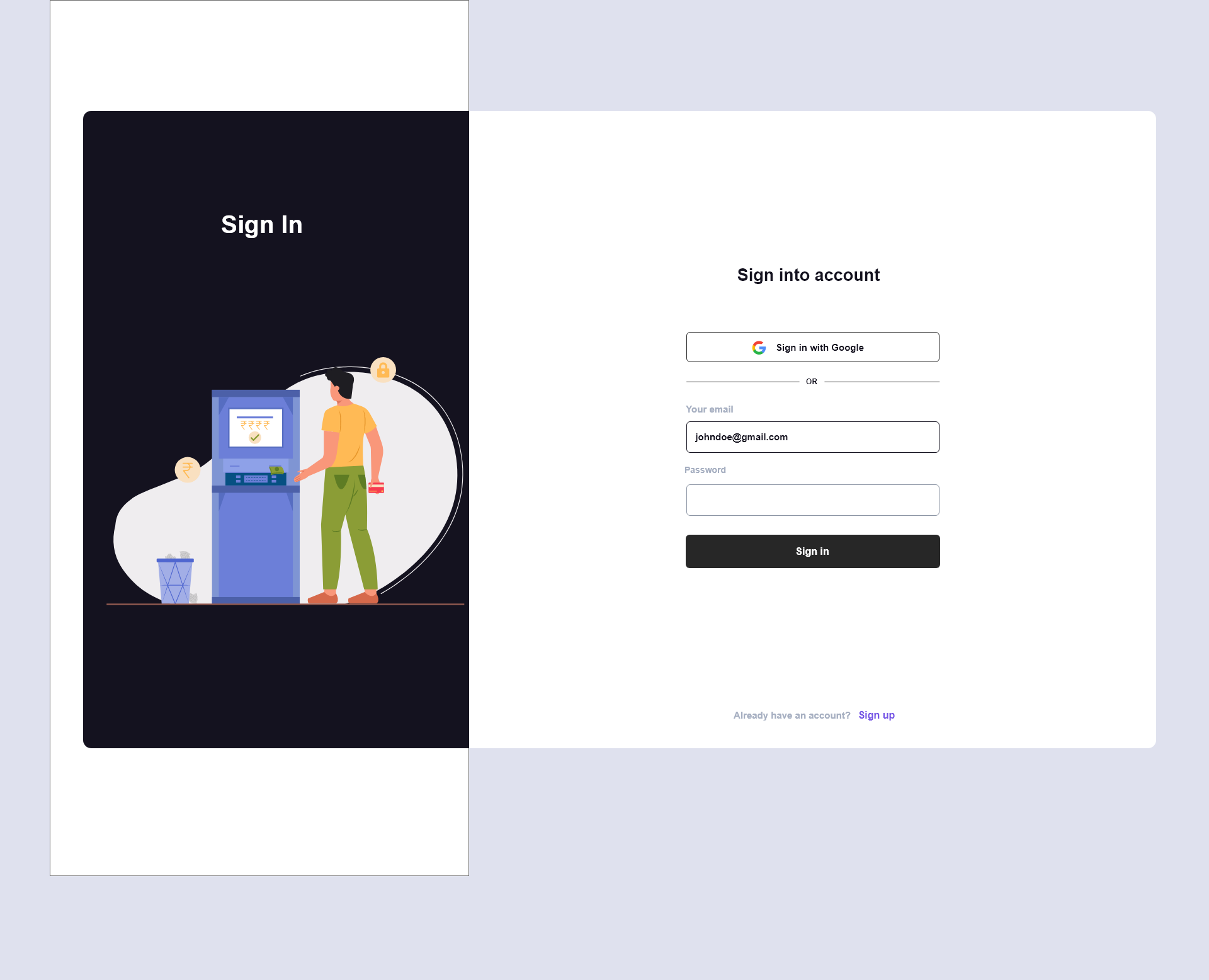 Sign in UI design by kingleychuks on Dribbble