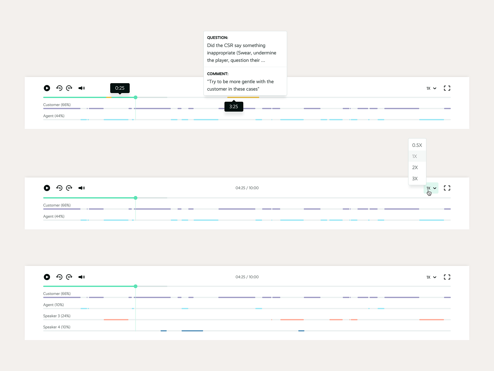 Transcript audio player by Juan Ignacio Giraudo on Dribbble