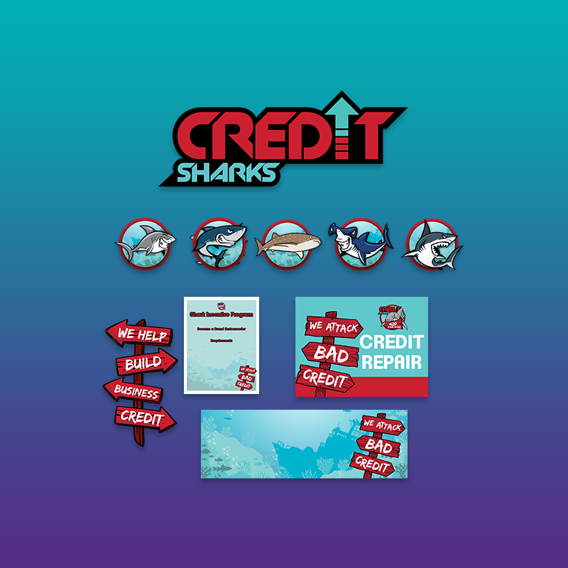 Credit Sharks Assets by Noble Pickett on Dribbble