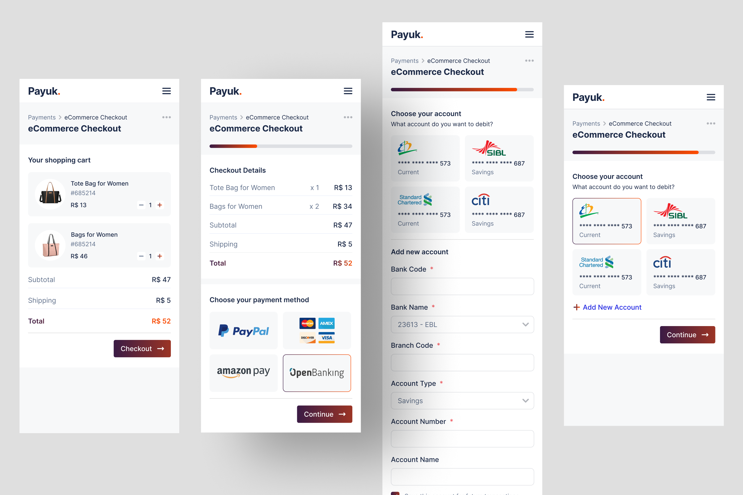 Online Payment UI Screens by Pentaclay on Dribbble