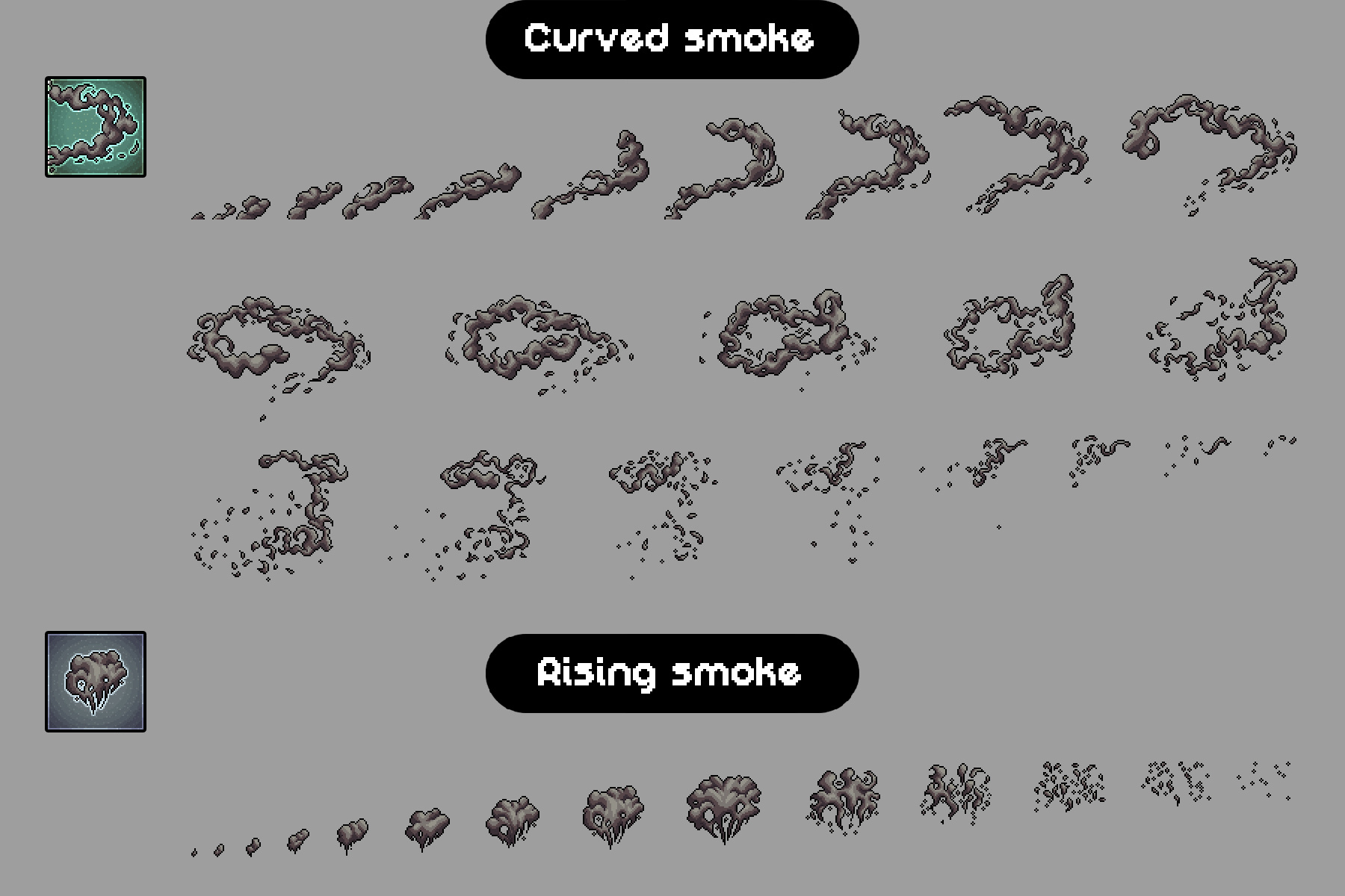 Smoke Pixel Art Effects by 2D Game Assets on Dribbble