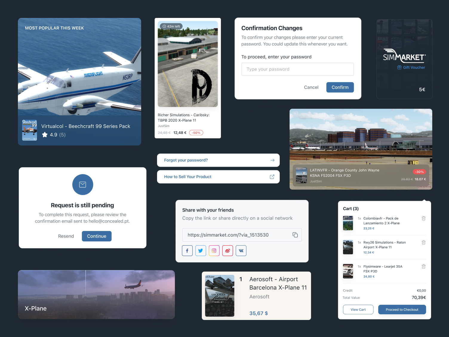 simMarket Desktop App Components by Concealed on Dribbble