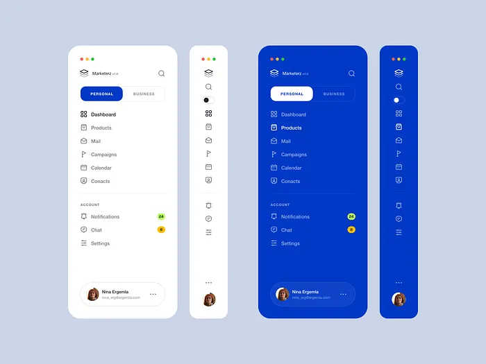 Menu UI designs, themes, templates and downloadable graphic elements on ...