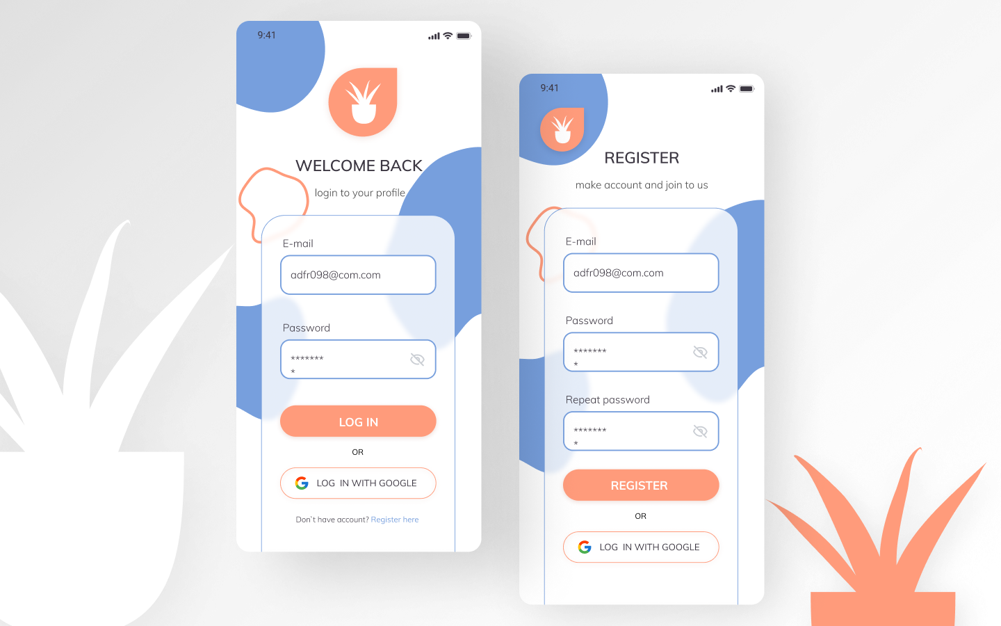 Log screen by Izabella on Dribbble