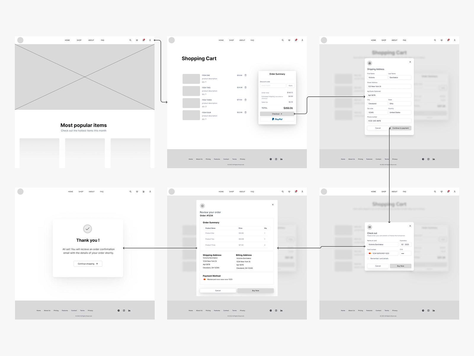 Wireframe & User Flows by Victoria Gorchakov on Dribbble