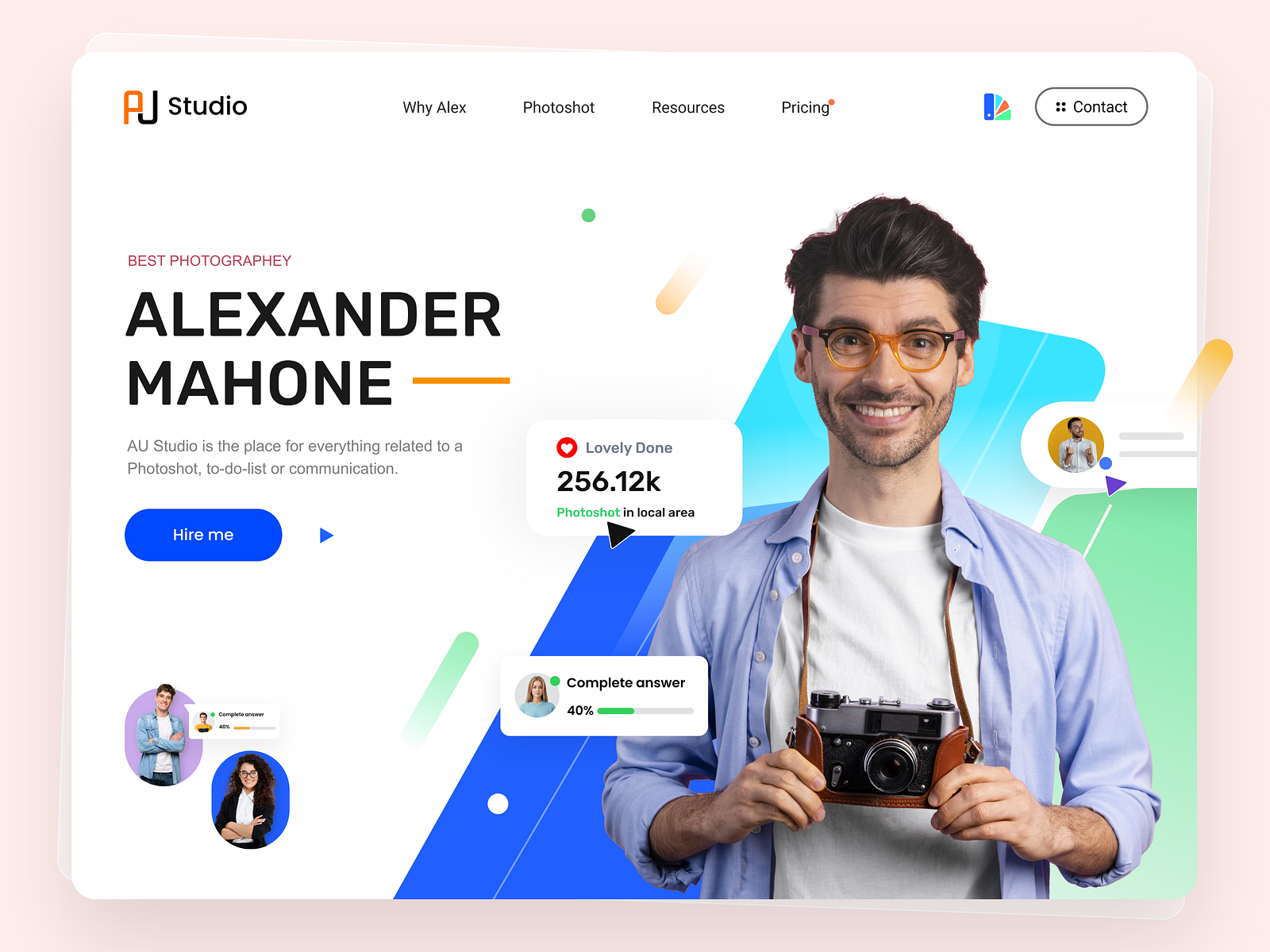 Photographer Web Header Exploration by Jumatechs UI on Dribbble