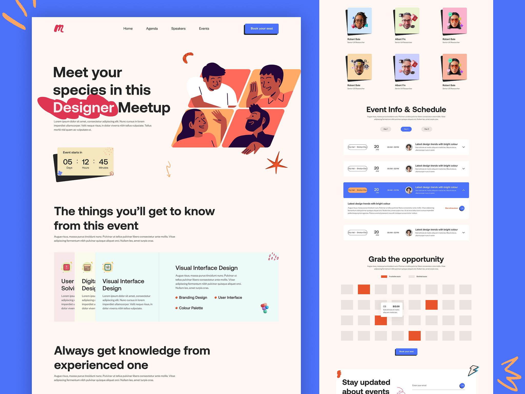 Designer meetup event website by Rezwan on Dribbble