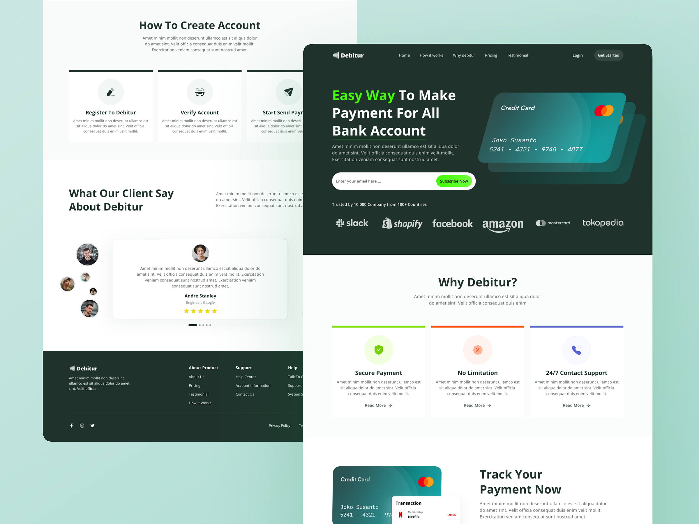 Debitur SaaS Product Landing Page by Sunnyday Lab on Dribbble