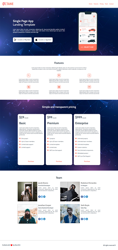 Html App Landing Template designs, themes, templates and downloadable ...