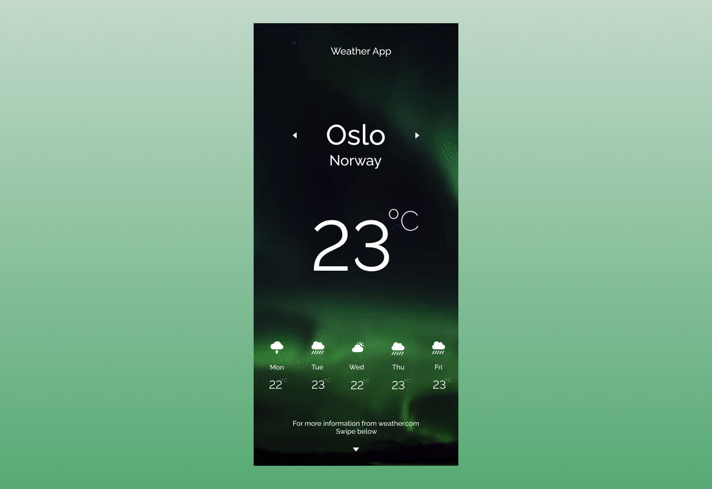 Oslo Weather App by Priyanka Roy Choudhury on Dribbble
