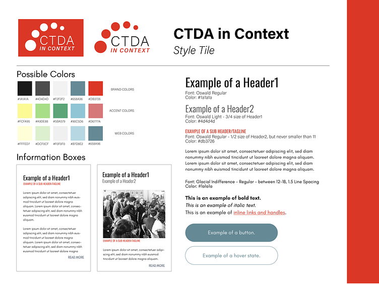 Style Tile and Brand Standards for CTDA in Context by Carly Wanner-Hyde ...