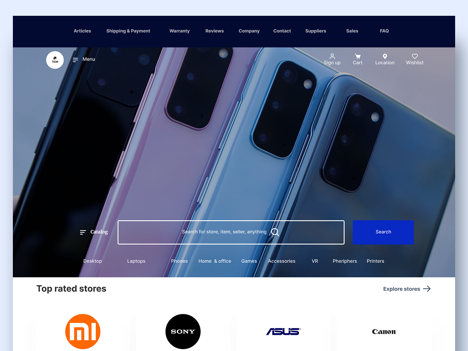 Ecommerce Marketplace Landing page by Vanessa Adohe on Dribbble