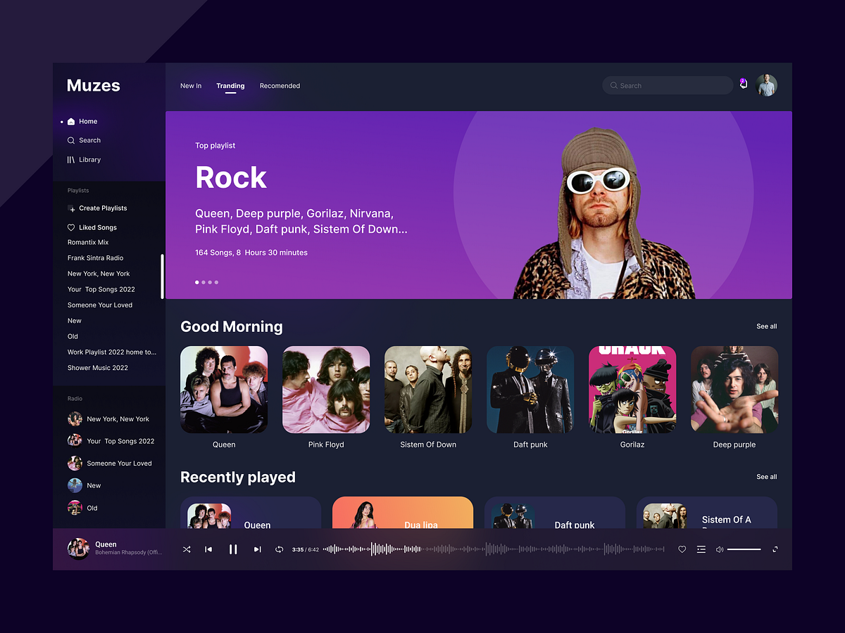 Music Player Dashboard by Vako Pirtskhalava for visiolab on Dribbble