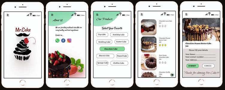 UI/UX design for Mr.Cake by Dilki Thilakarathna on Dribbble