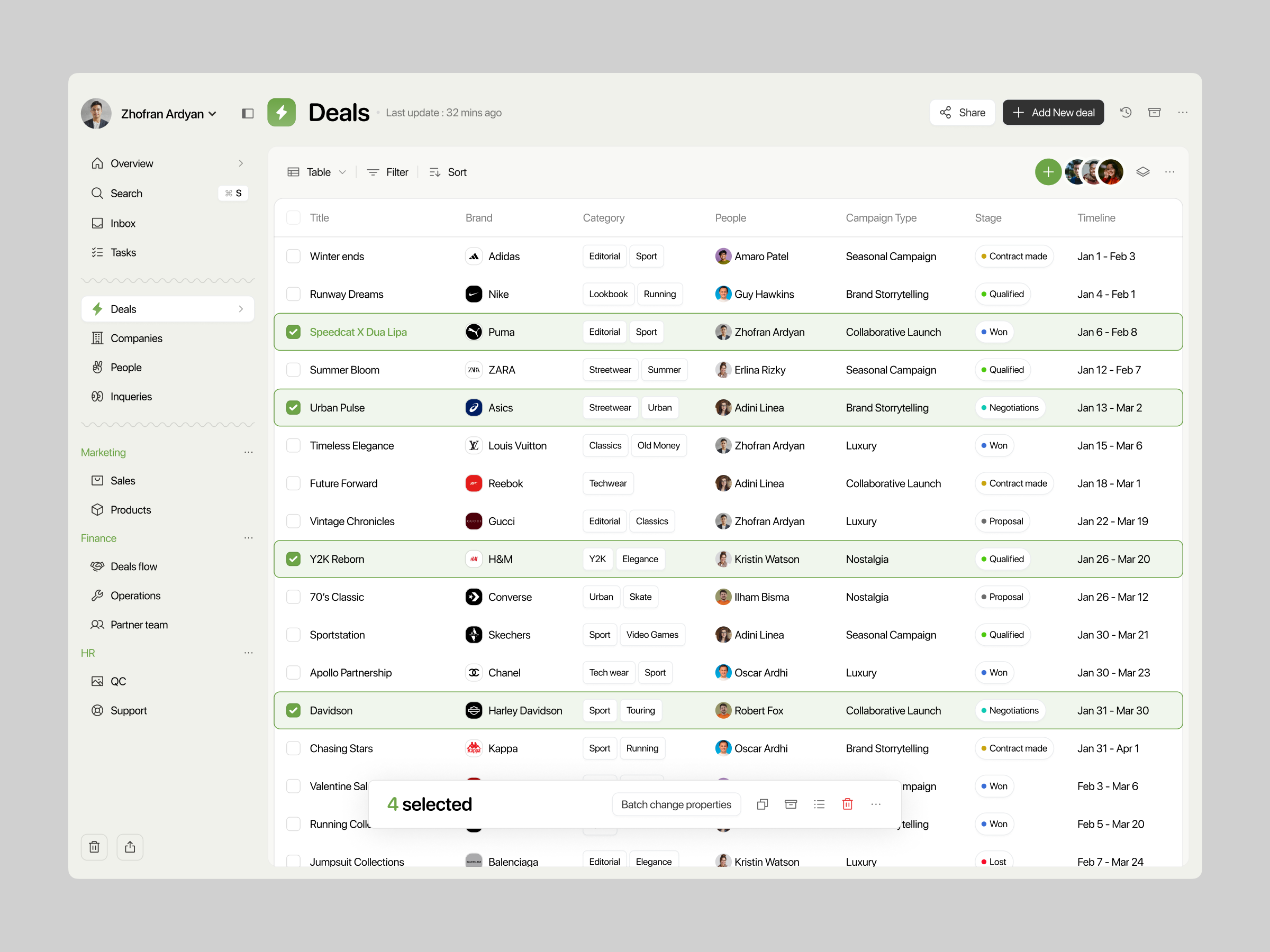 Axis CRM – Modern Deal Management Dashboard UI by Zhofran Ardyan for ...