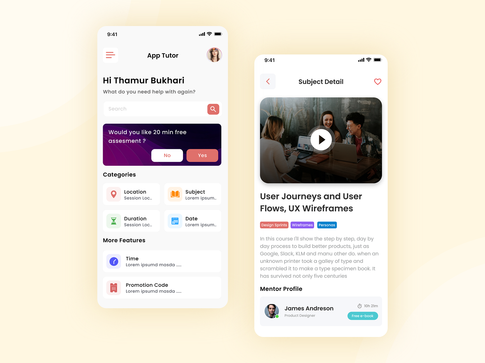 Tutor App Design by Zeeshan Khan on Dribbble