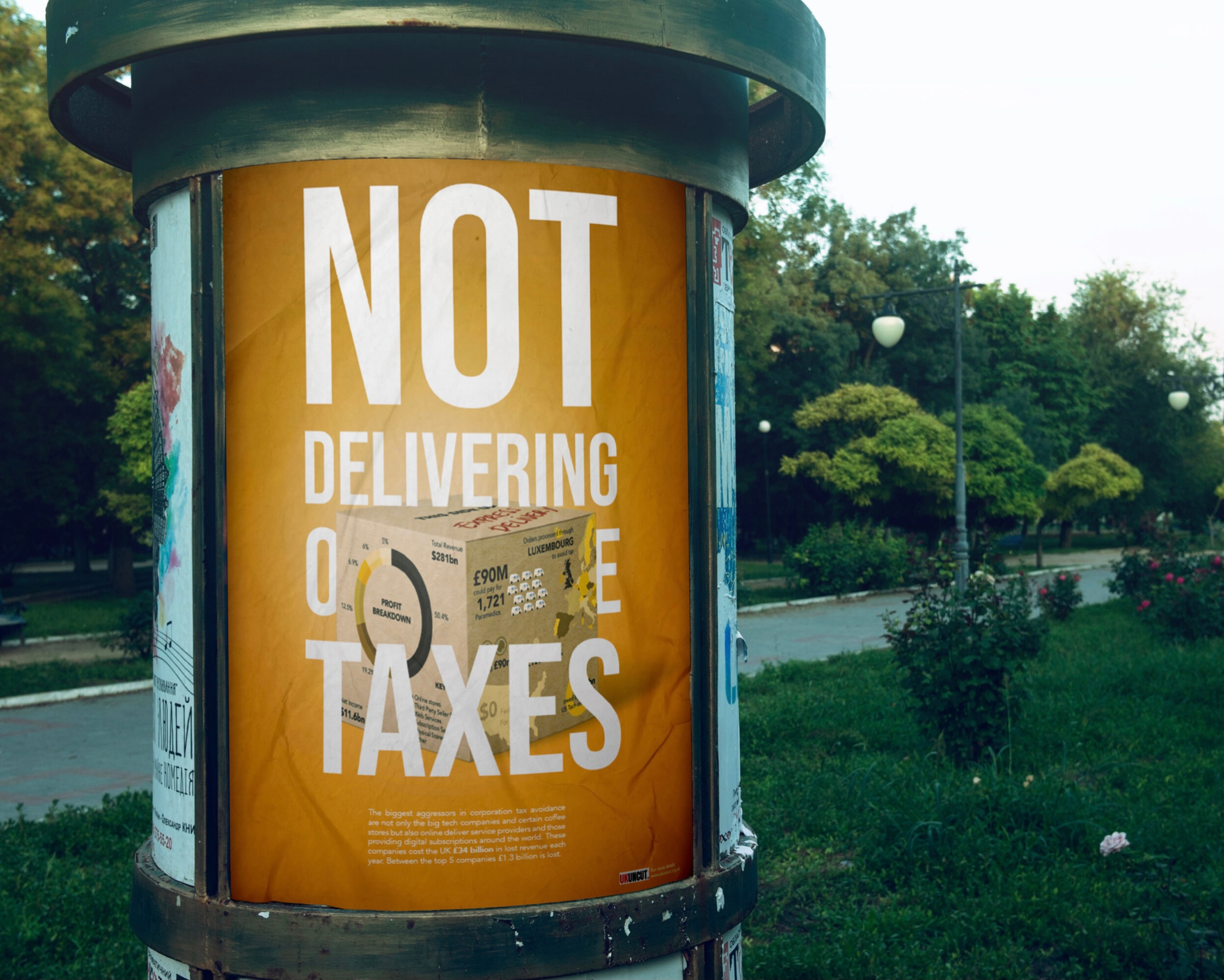 Corporation tax avoidance poster by Lisa Maxwell on Dribbble
