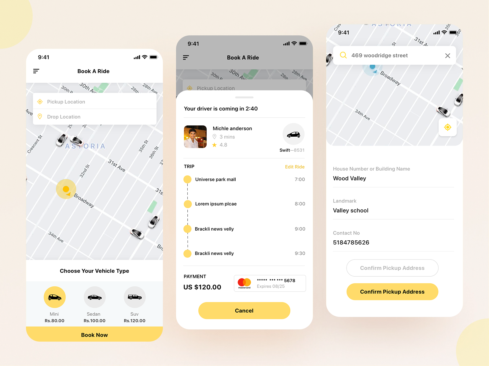 Cab Booking UI by iApp Technologies LLP on Dribbble