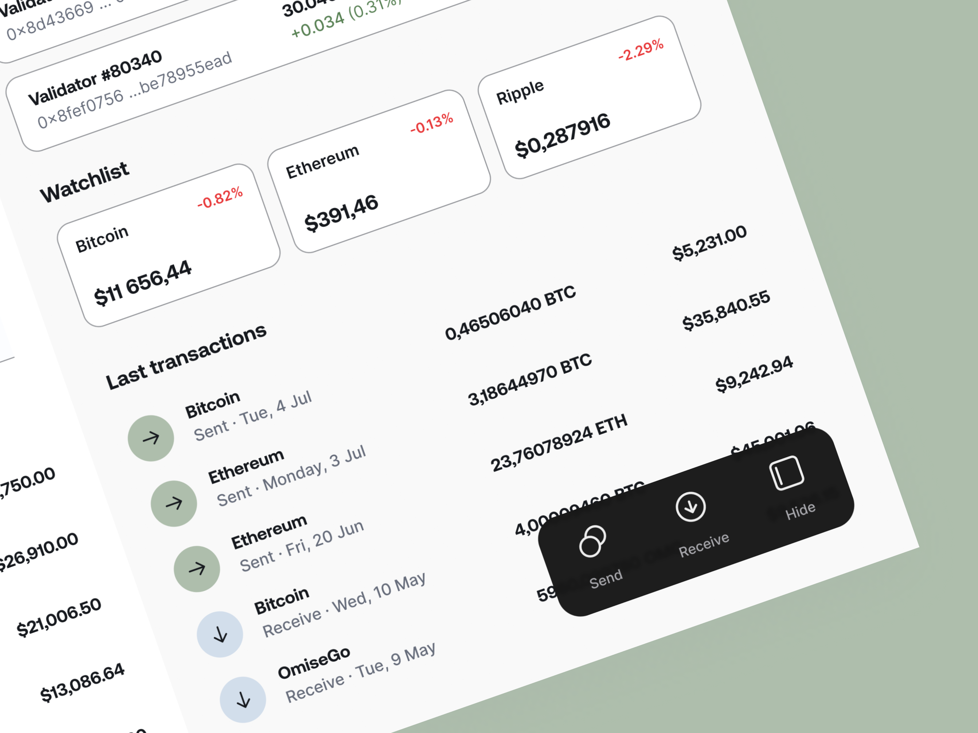 Crypto dashboard by Renat Muratshin on Dribbble