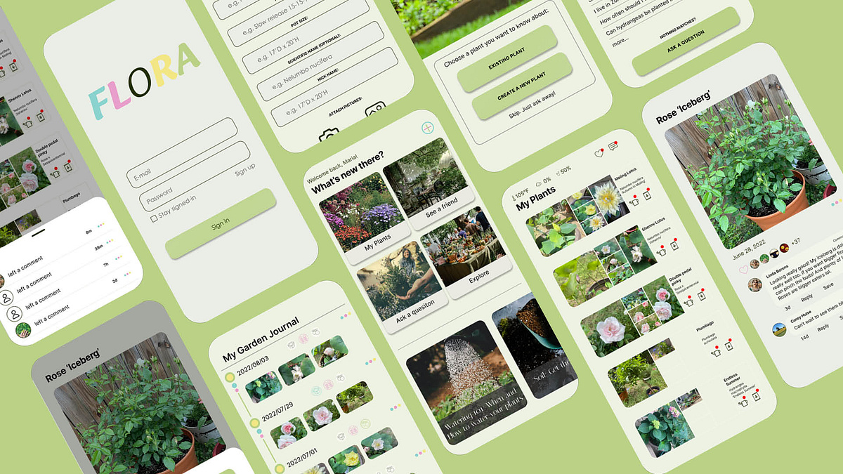 Flora - Record, Share and Grow by Ruoran Shi on Dribbble