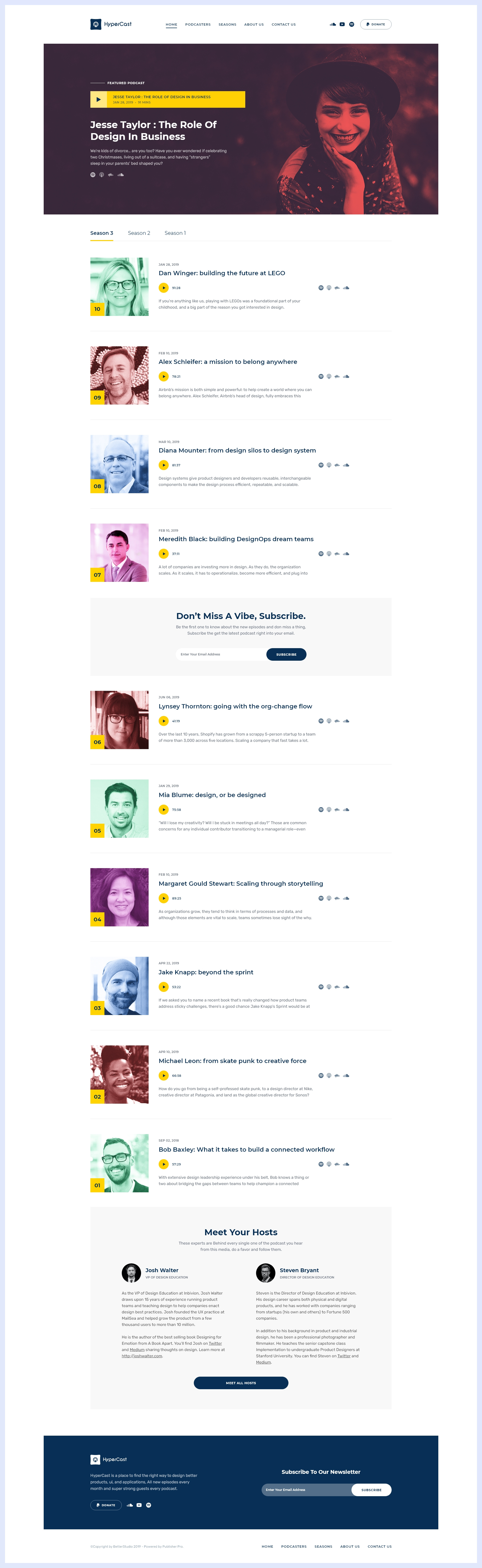 Hyper Cast (Poadcast Landing Page) by Ramin Hatami on Dribbble