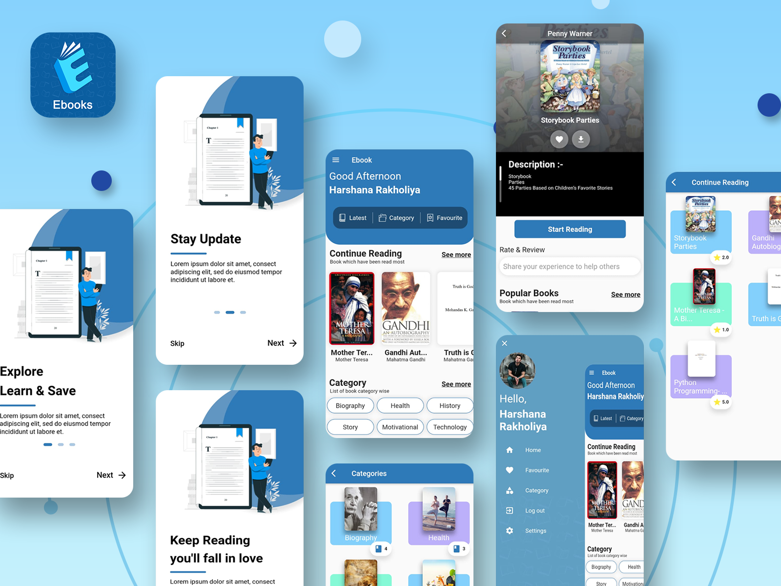 Ebook App with UI design by Evenmore Infotech on Dribbble