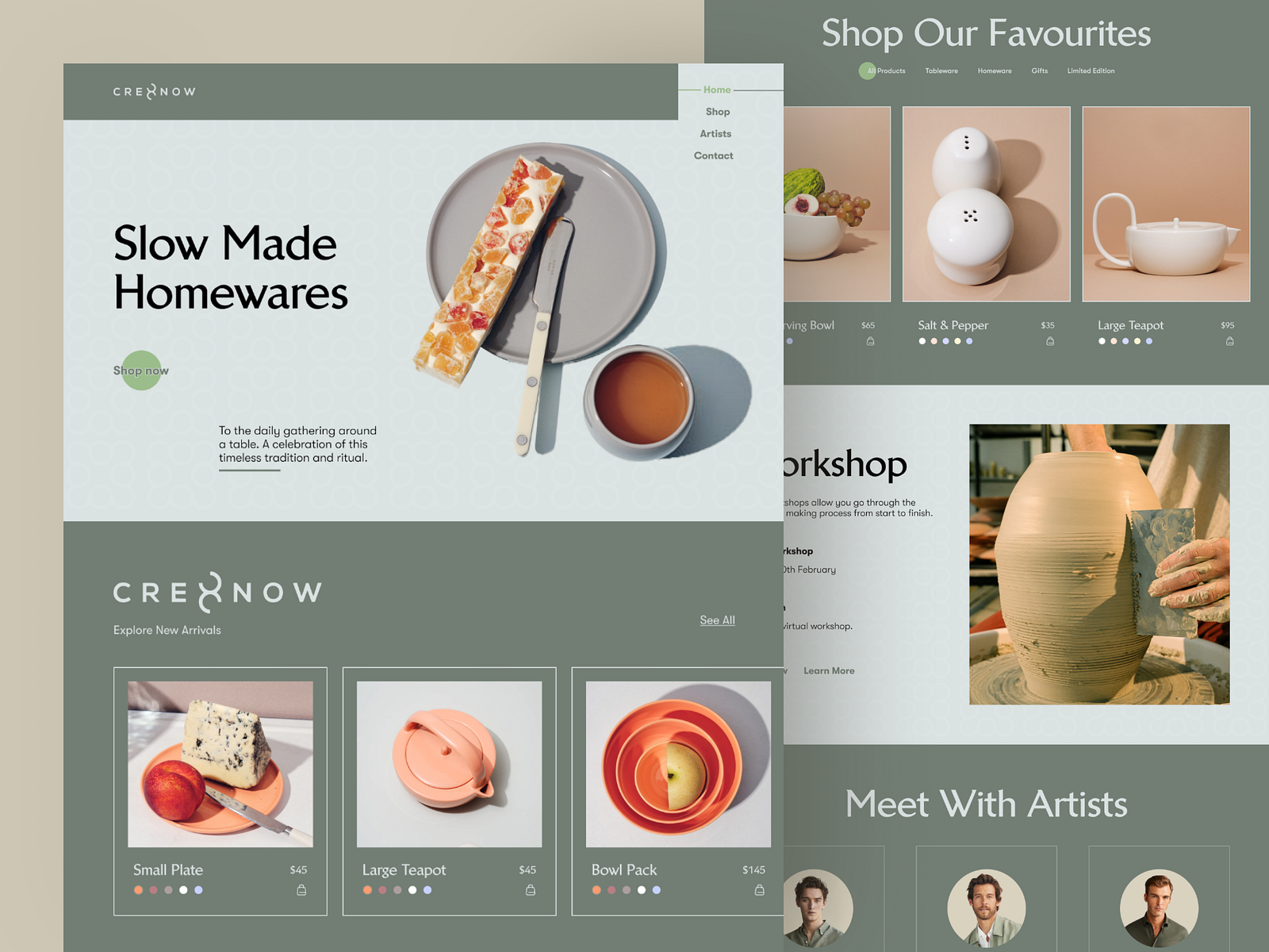 Ceramics Product Web Site Design: Landing Page / Home Page UI. by Sajon ...