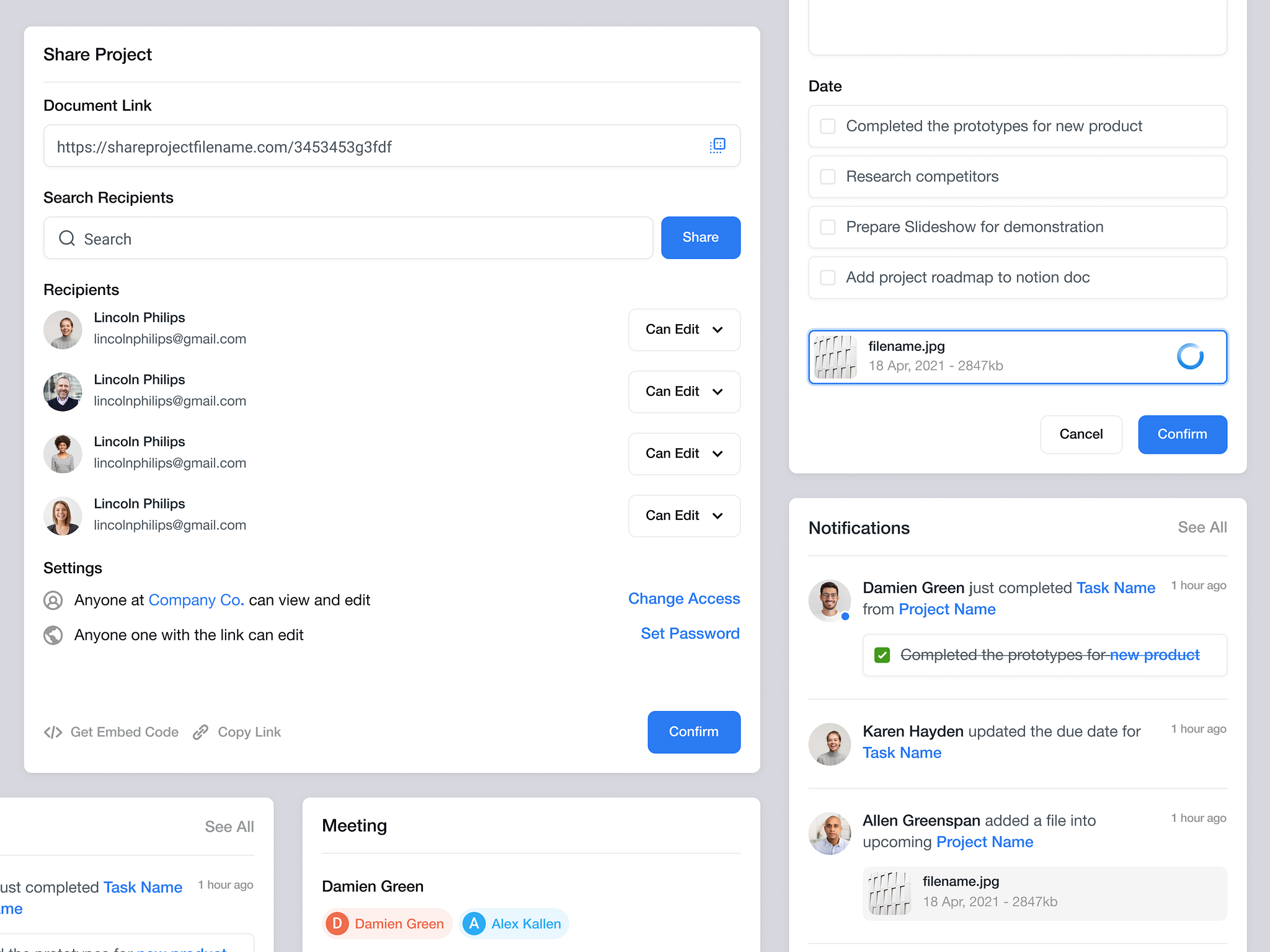 Project Management UI by Monty Hayton on Dribbble