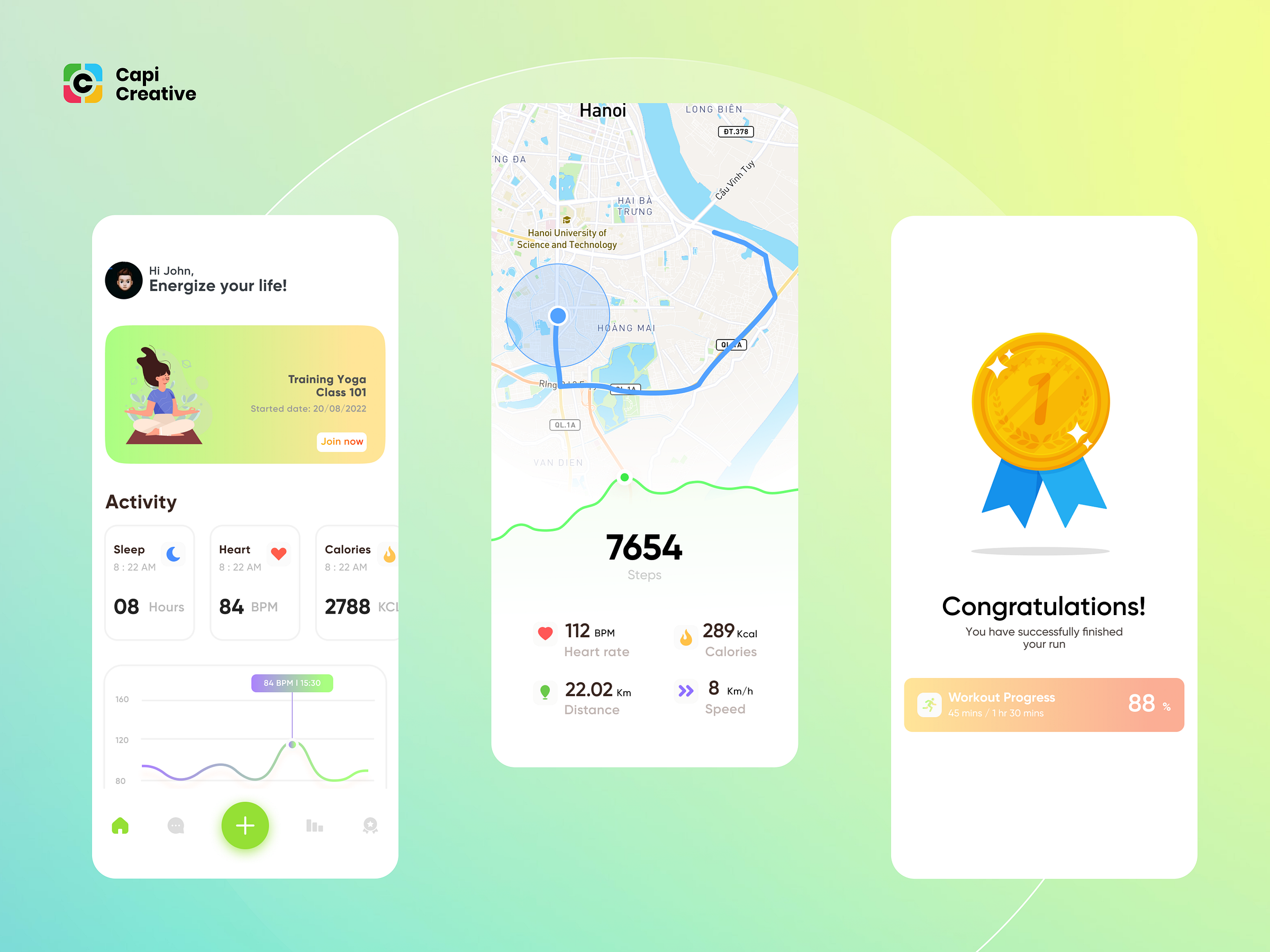 Health tracking - Mobile App UI concept by Capi Creative on Dribbble