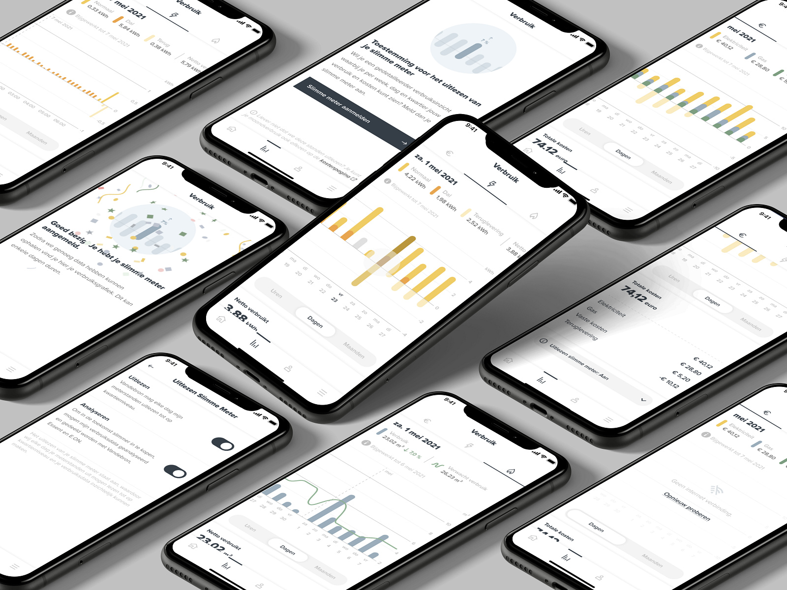 Usage graph by Serena Sheng for Vandebron on Dribbble