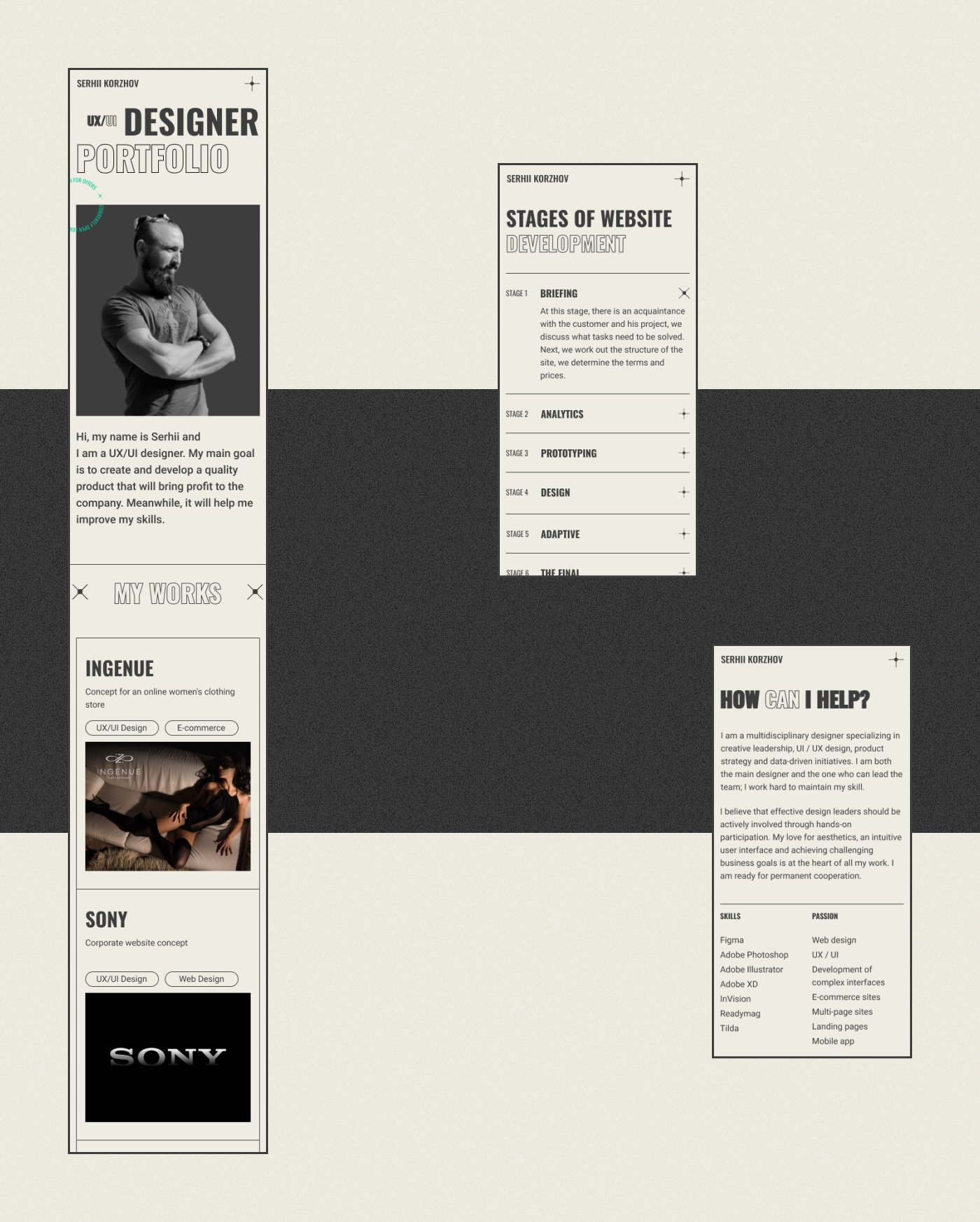 Portfolio Website - UX/UI design - Serhii Korzhov by Evgeny UPROCK for ...