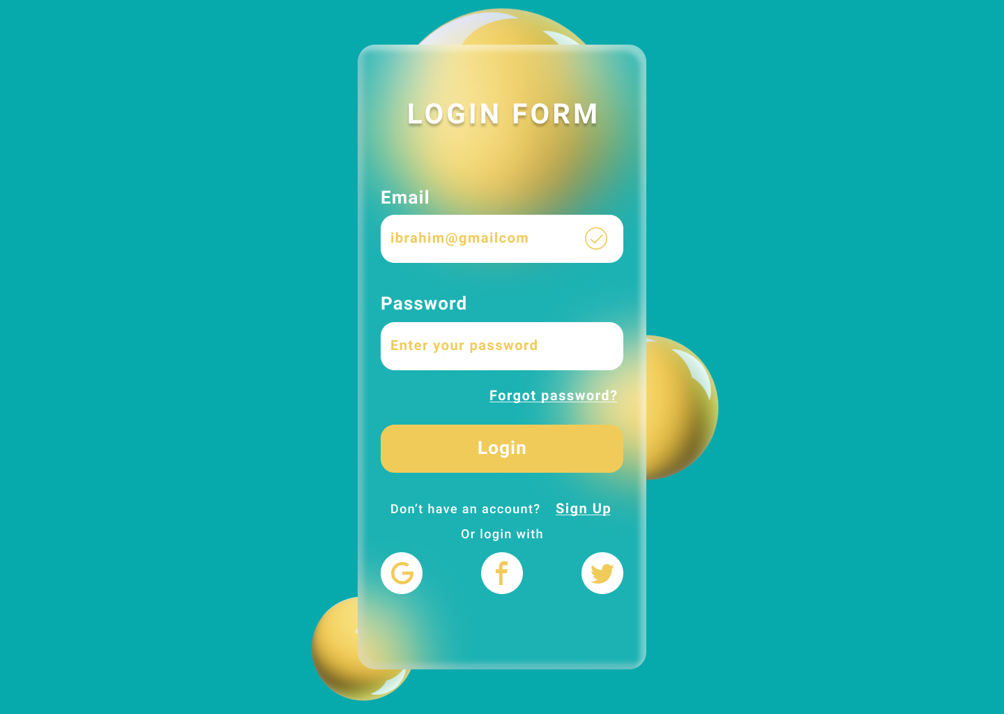 Login Form using Glassmorphism by Mantasha Qureshi on Dribbble