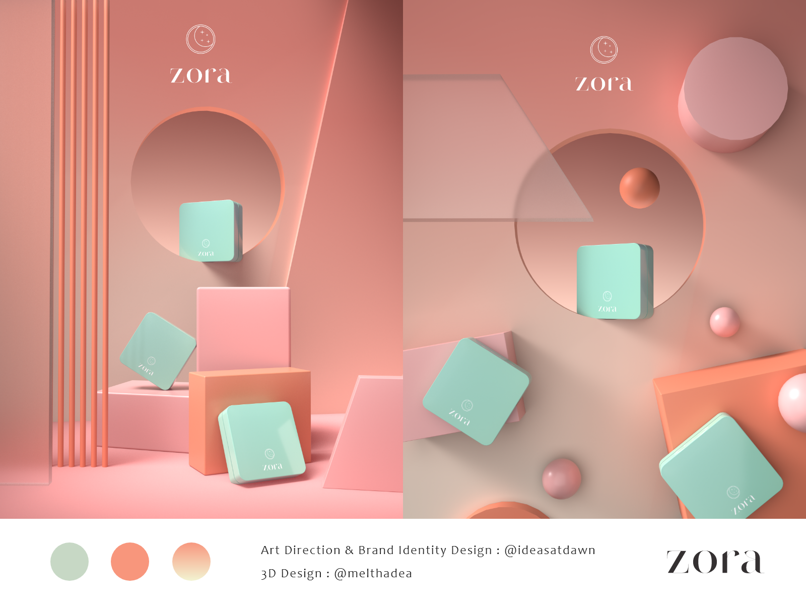 Zora Branding and 3D Design by atdawn creative on Dribbble