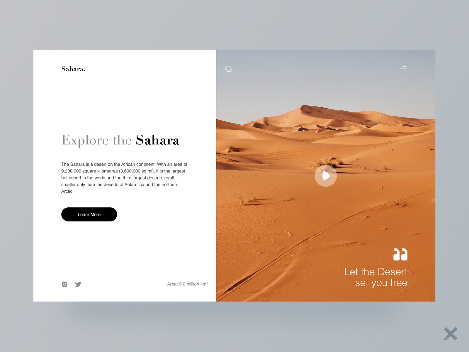 Sahara Desert Landing Page by Saud Ali on Dribbble