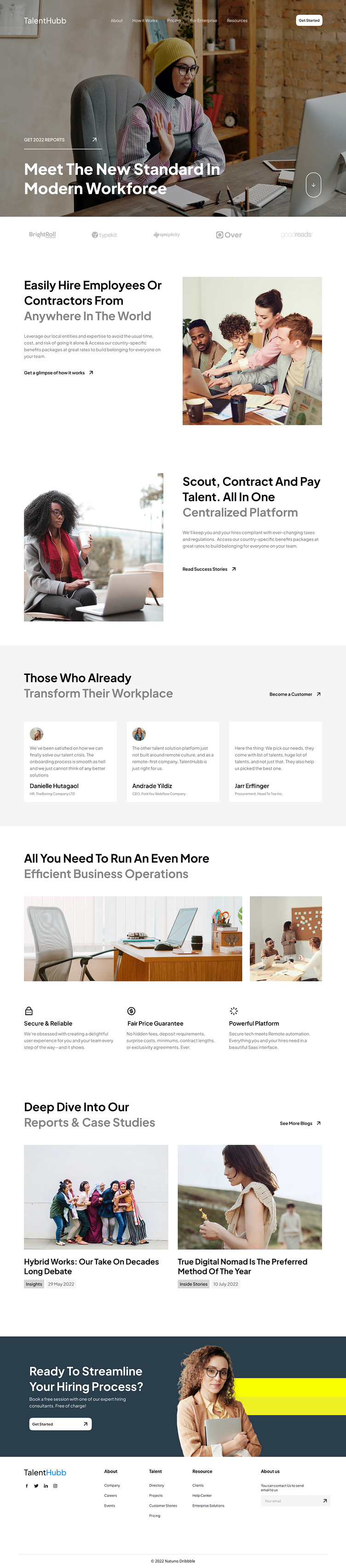 TalentHubb - Remote Workforce Landing Page by Dimas Wibowo for Natuno ...