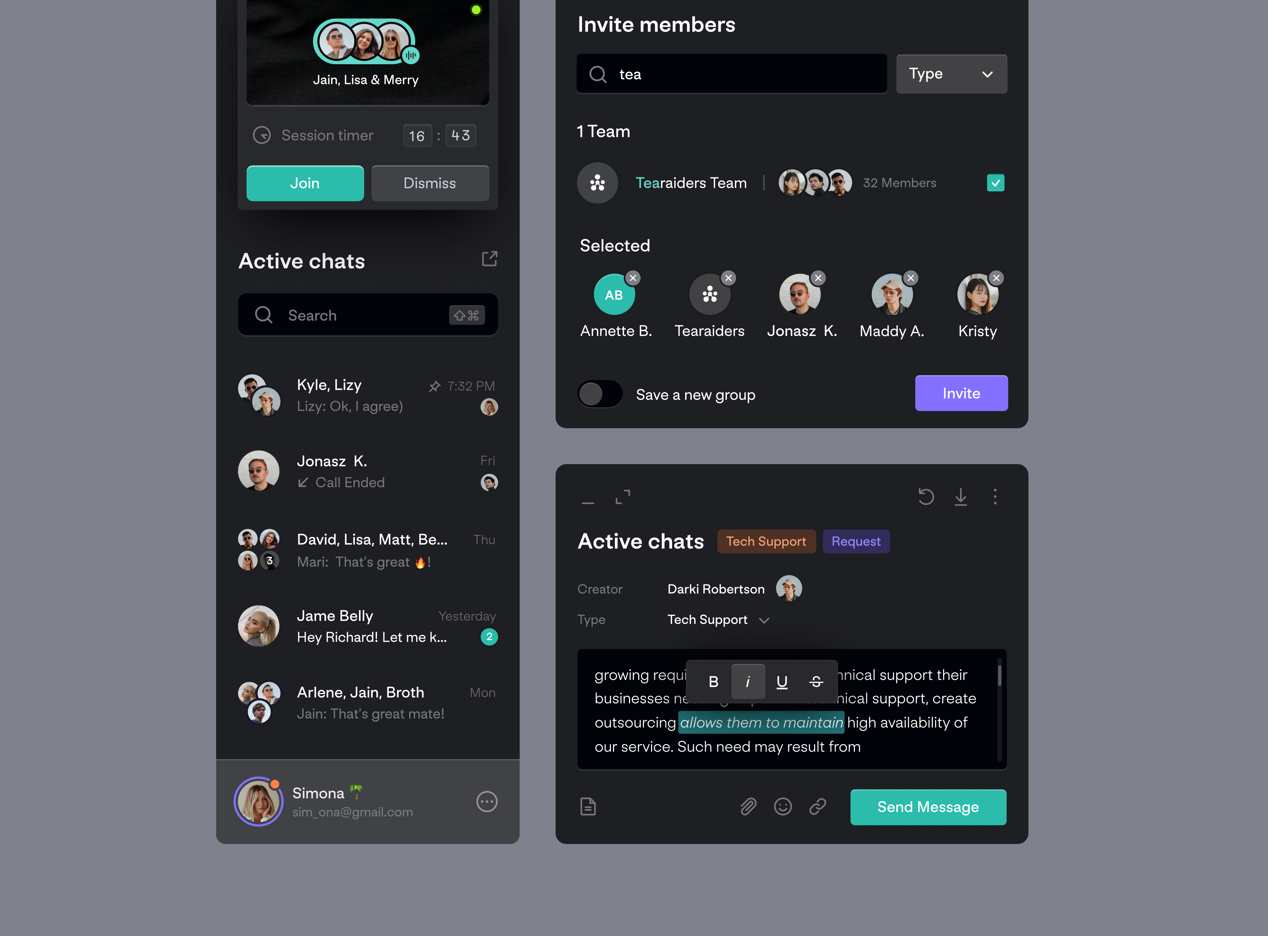Popovers | UI Component | Dark Cards by George Lov® for Fireart Studio ...