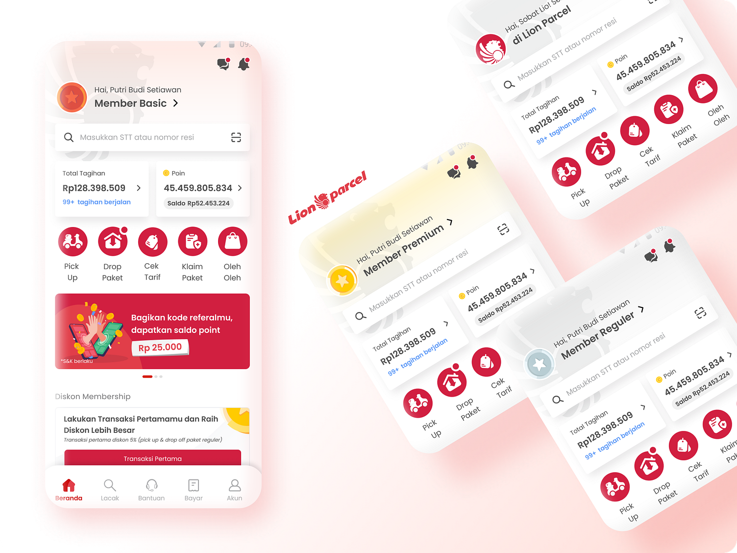 New Homepage Lion Parcel App by Nabilah Ulfah Aulia on Dribbble