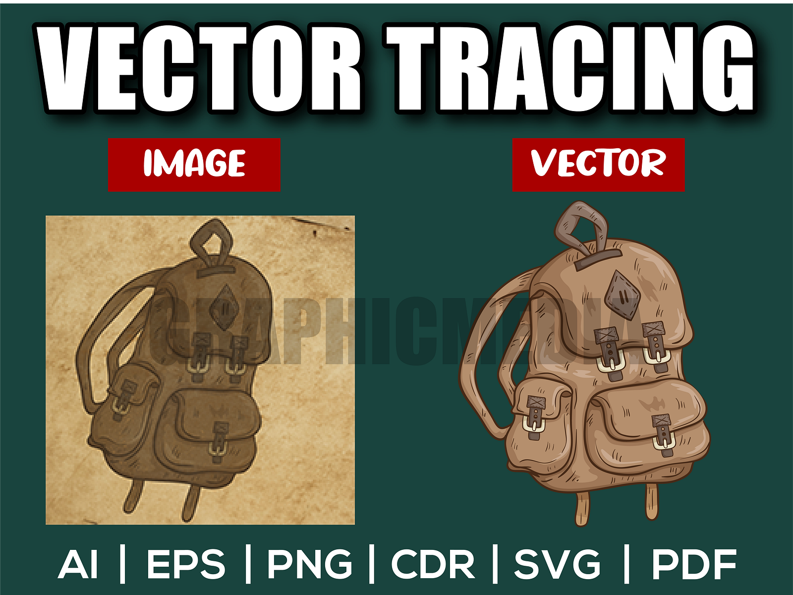 Restore Old Bag to Vector Image to vector Vector Tracing by Tushar ...