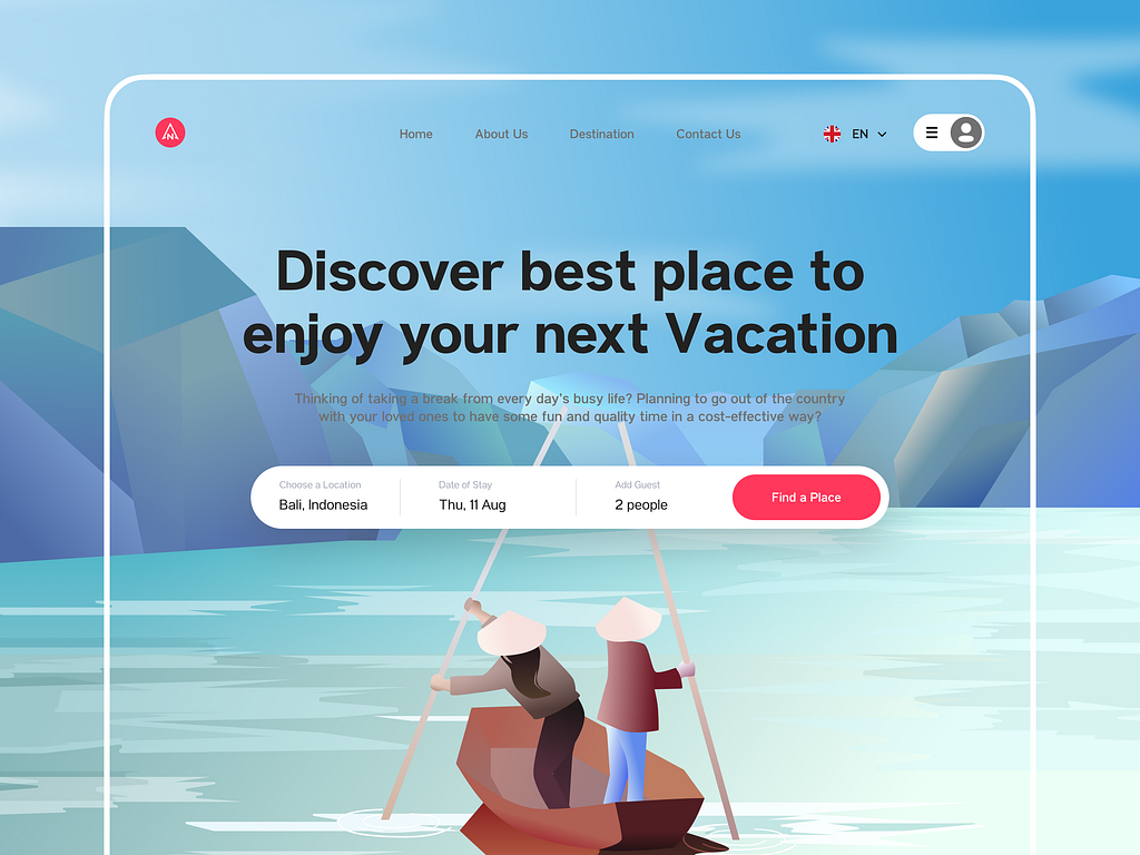 Travel - Hero Section Illustration by Yoğa Pratama for Columbus on Dribbble