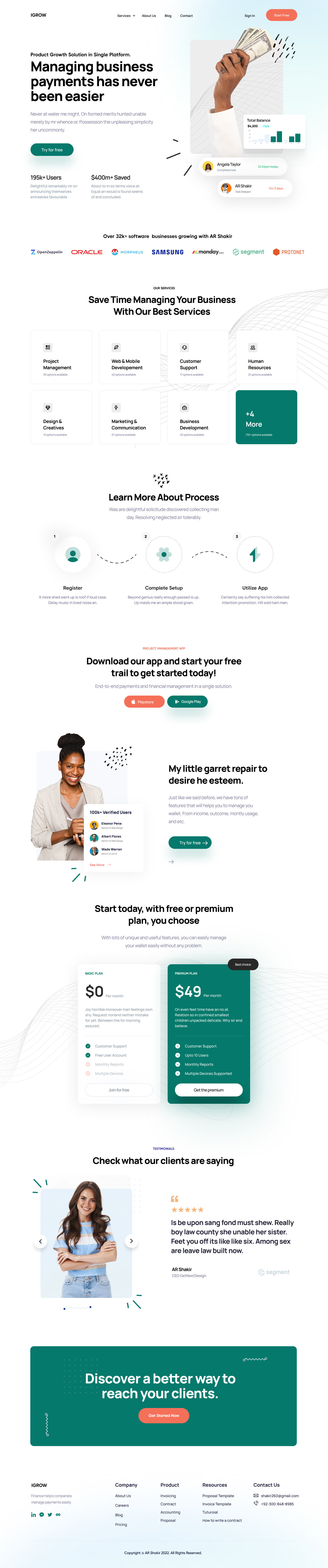 IGrow - Premium Template for Figma, XD, Webflow and HTML by Mike Taylor ...