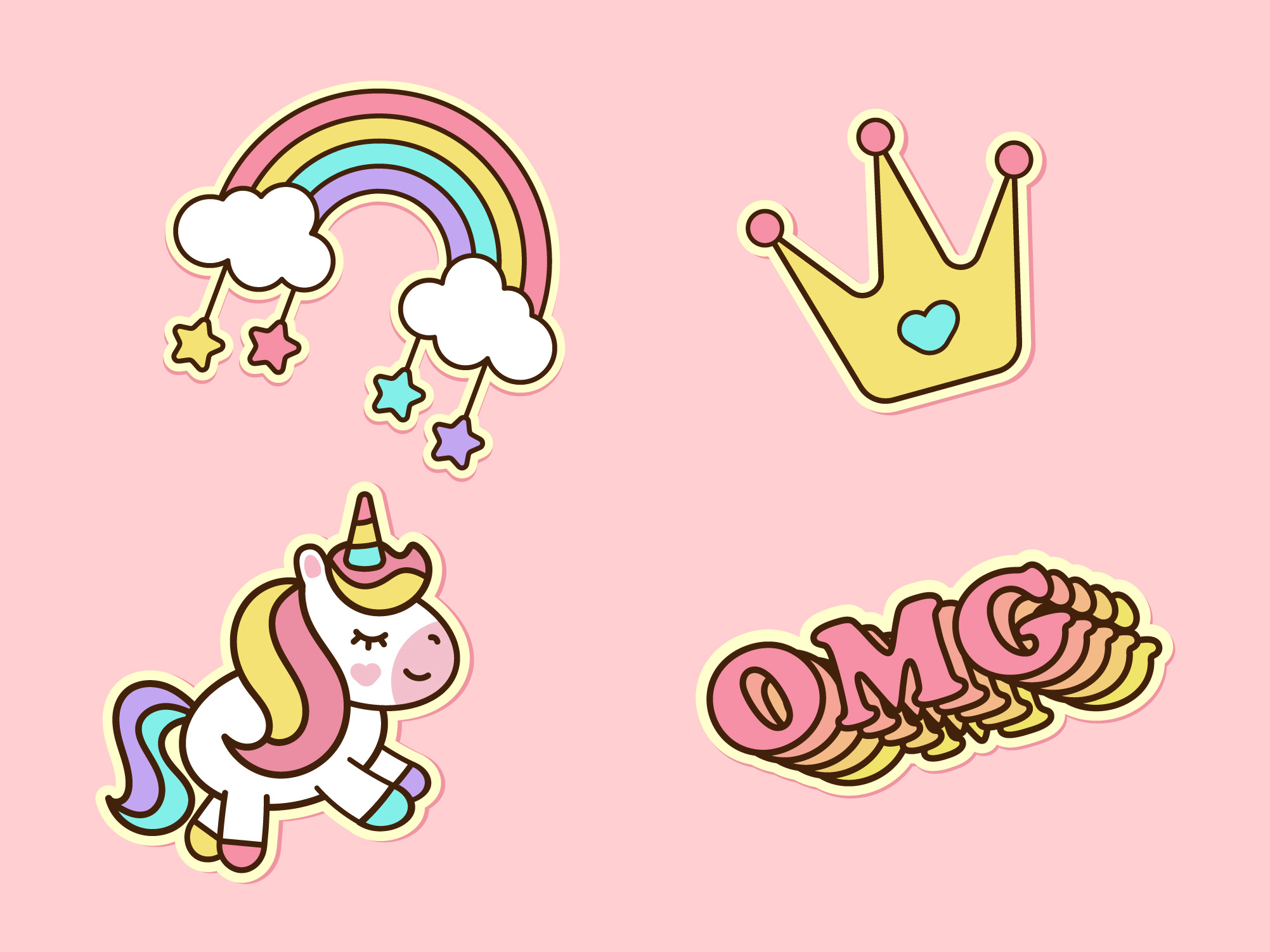 Doodle Stickers. Adobe Illustrator Tutorial by Elena Baryshkina on Dribbble