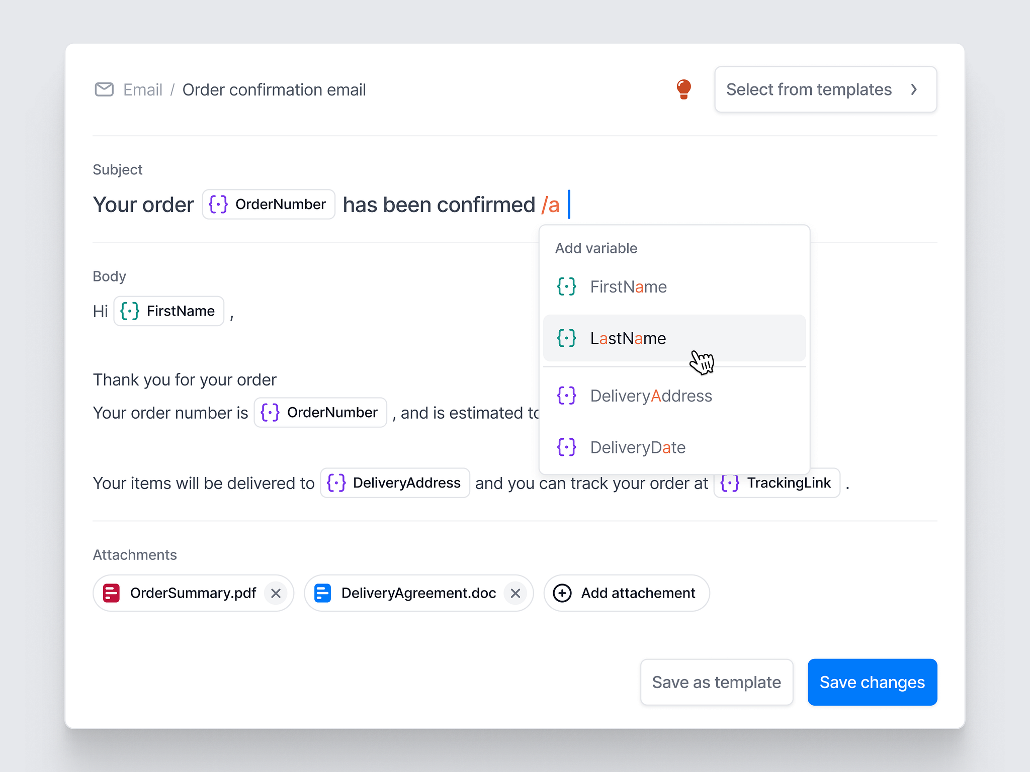 Automated emailing system with variables by Vasile Labici on Dribbble