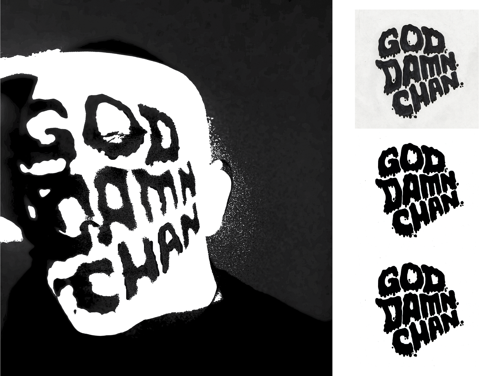 God.Damn.Chan. logo design – process by Luke Dubois on Dribbble
